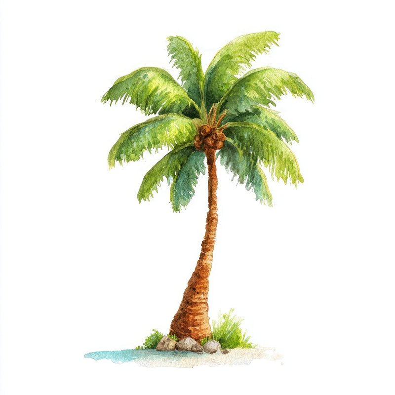 Cute Watercolor Trees Illustration Beach Images | Free Photos, PNG ...