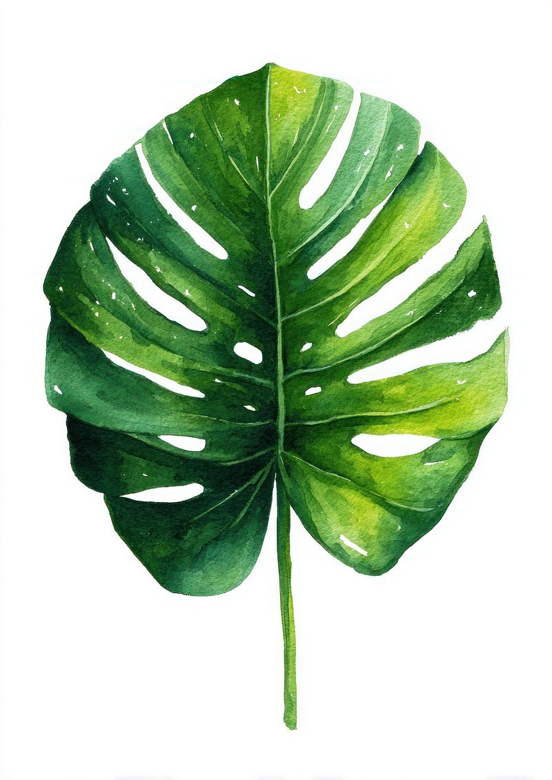 Monstera Watercolor Shadow Art Images | Free Photos, PNG Stickers ...