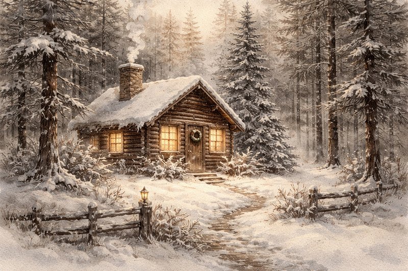 Winter Forest Watercolor JPEG Wallpaper Christmas Images | Free Photos ...
