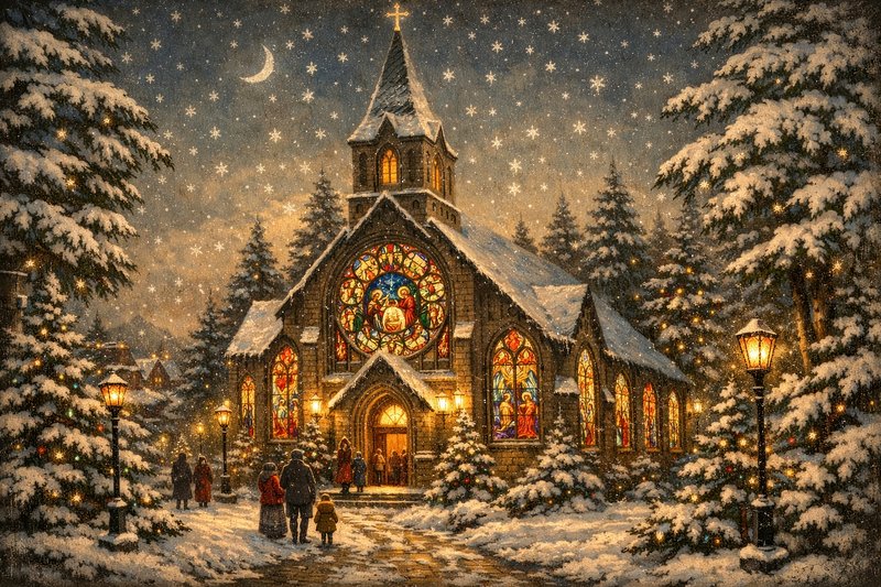 Winter Churches Art Landscape JPEG Wallpaper Images | Free Photos, PNG ...
