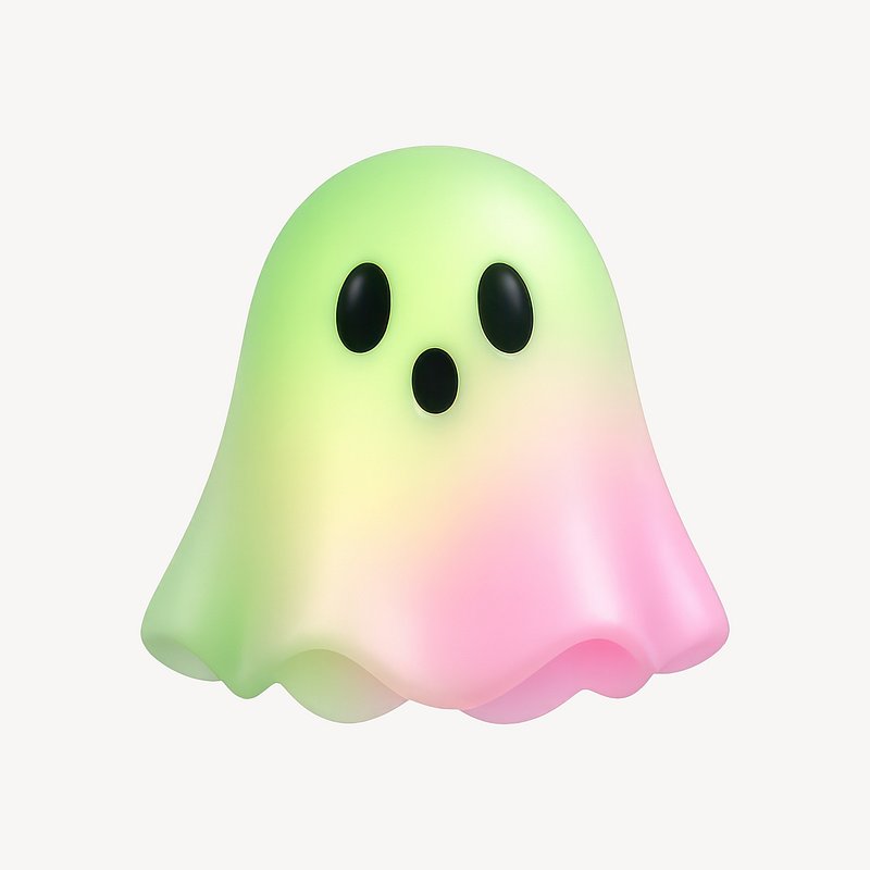 Green Ghost Gradient Design Cartoon Images | Free Photos, PNG Stickers, Wallpapers & Backgrounds ...