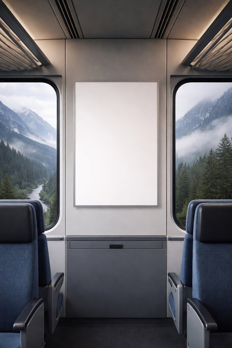 Journey Train Poster Interior Modern Mockup Images | Free Photos, PNG ...