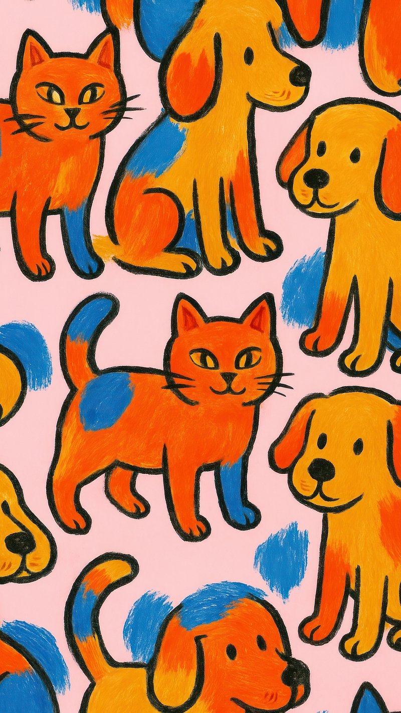 Cute Cat Wallpaper Cartoon Background Illustration Images | Free Photos ...