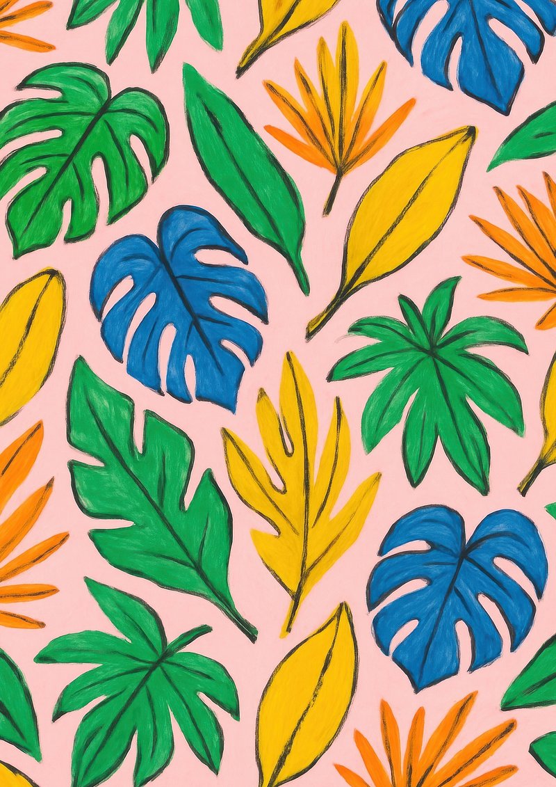 Tropical Seamless Wallpaper Outlines Images | Free Photos, PNG Stickers ...