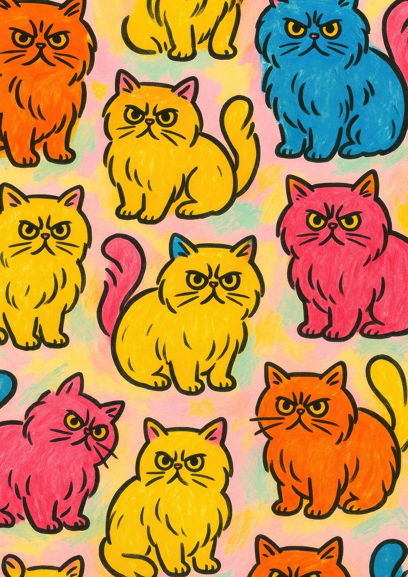 Cute Cat Wallpaper Cartoon Background Illustration Images | Free Photos ...