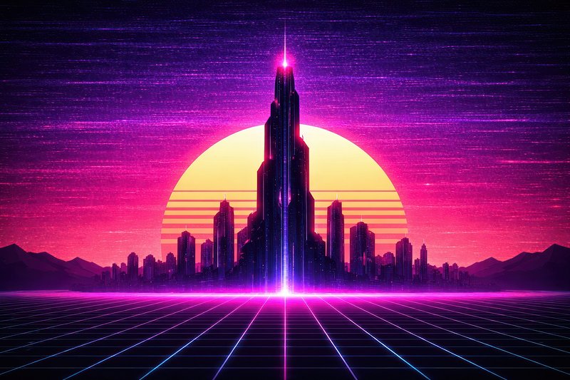 Sunset City Image Grid Neon Sky Images | Free Photos, PNG Stickers ...