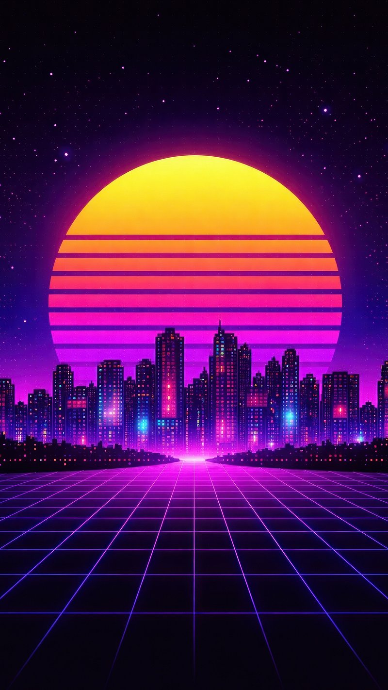 Sunset City Image Grid Neon Images | Free Photos, PNG Stickers ...
