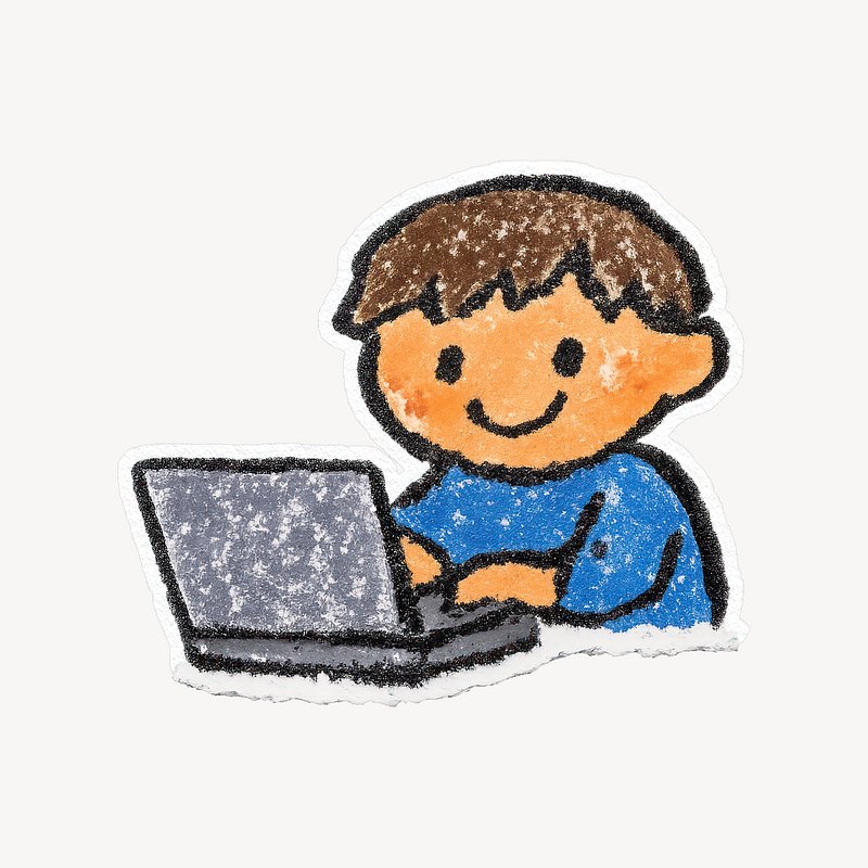 Children And Laptop Technology Art PNG Cute Images | Free Photos, PNG ...