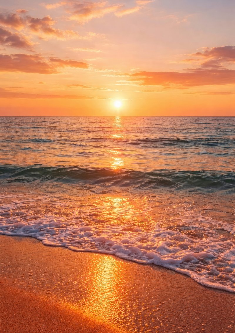 Beach Reflection Water Sunset Wallpaper Serene Images | Free Photos, PNG Stickers, Wallpapers ...