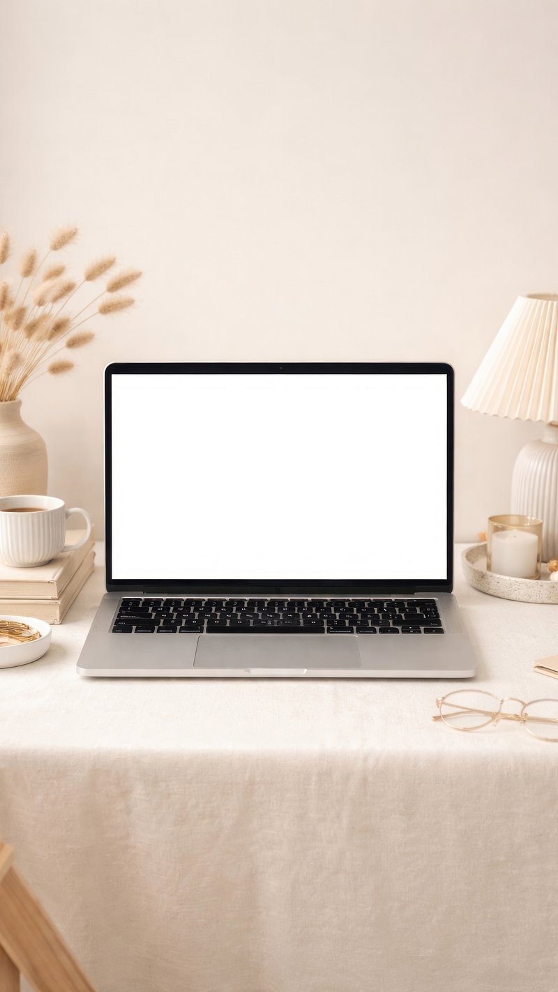 Aesthetic Laptop Wallpaper Image Design Table Images | Free Photos, PNG ...