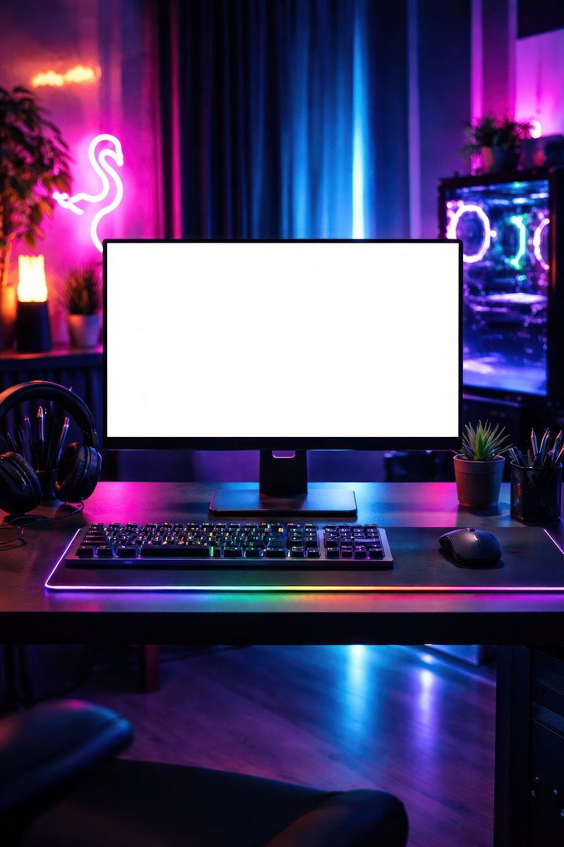 Neon+light+gaming Mockup Images | Free Photos, PNG Stickers, Wallpapers ...
