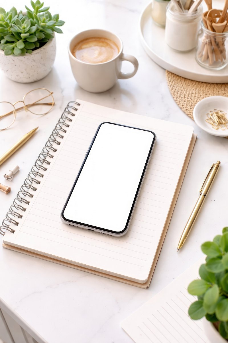 Coffee And Notebook Mockup Workspace Pen White Images | Free Photos ...