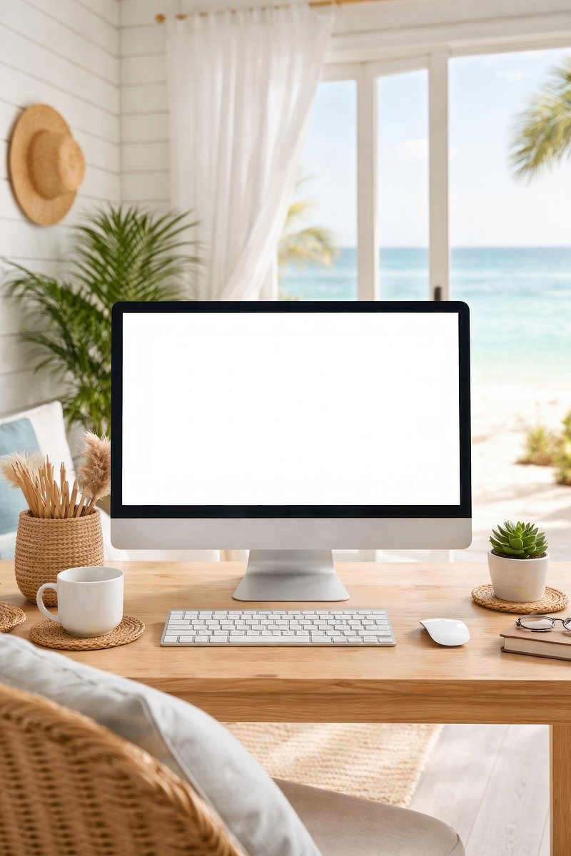 Computer Work Mockup Desktop Light Plants Images | Free Photos, PNG ...