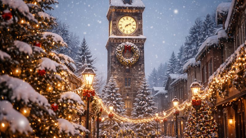 Vintage Christmas Village Lights Images | Free Photos, PNG Stickers ...