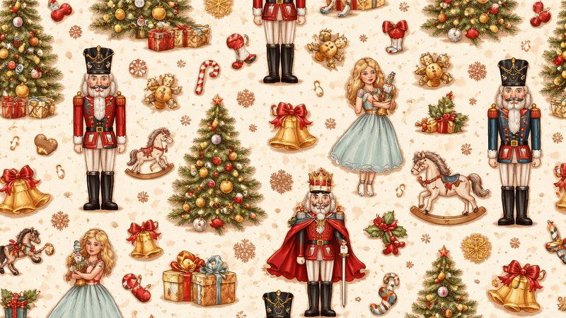 Vintage Christmas Wallpaper Background Festive Pattern Images | Free ...