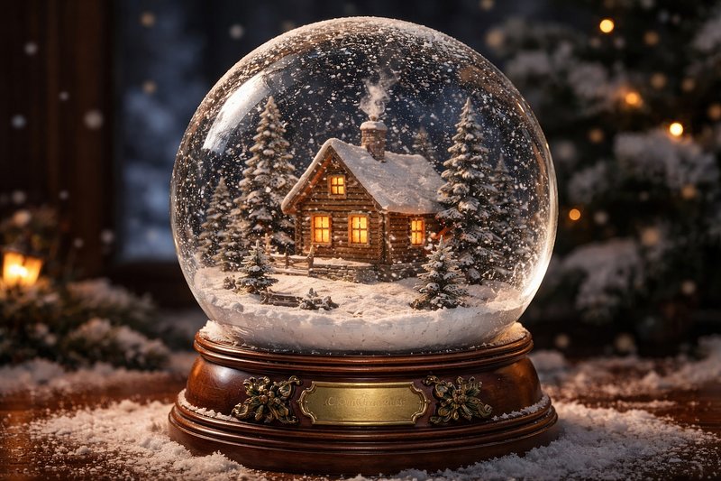 Winter Landscape With House Snowy Lights Illustration Images | Free ...