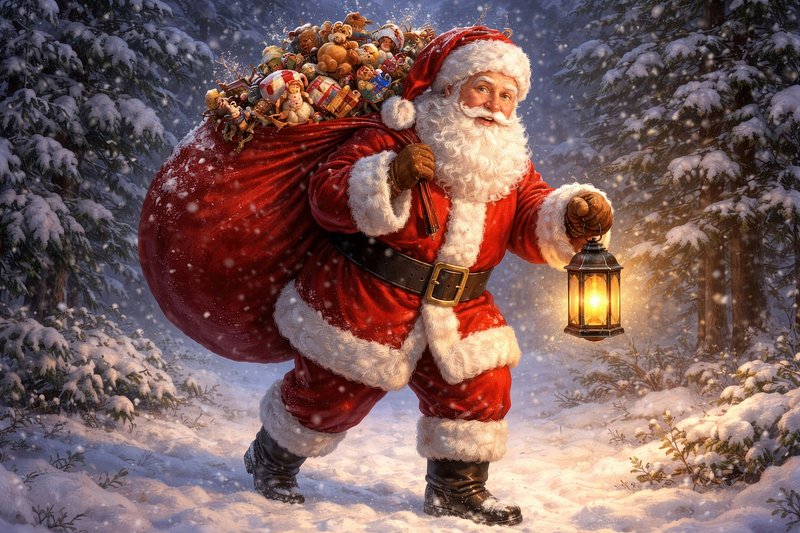 Snowy Forest Night Illustration Lights Winter Images | Free Photos, PNG ...