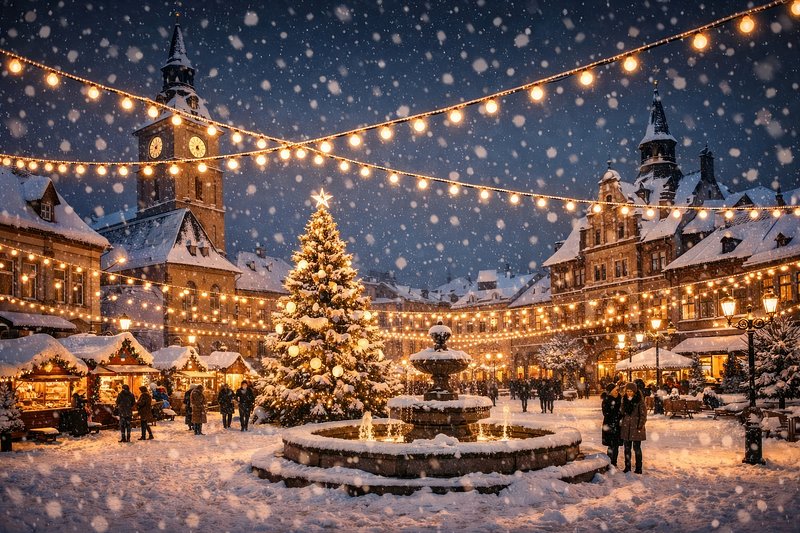 Xmas Town Lights Winter Images | Free Photos, PNG Stickers, Wallpapers ...