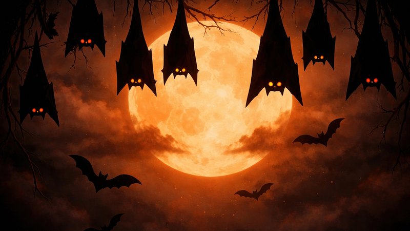 Bats Wallpaper Design Spooky Moon Background Images | Free Photos, PNG ...