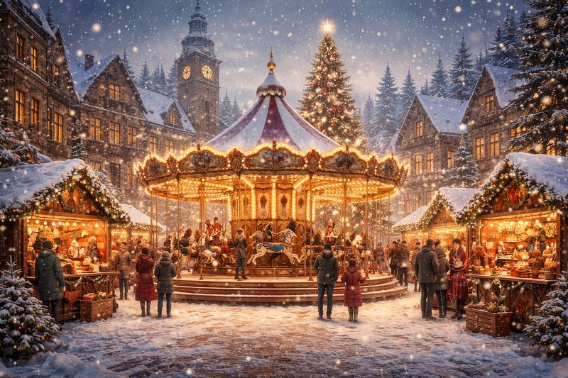 Christmas Town Wallpaper Vintage Images | Free Photos, PNG Stickers ...