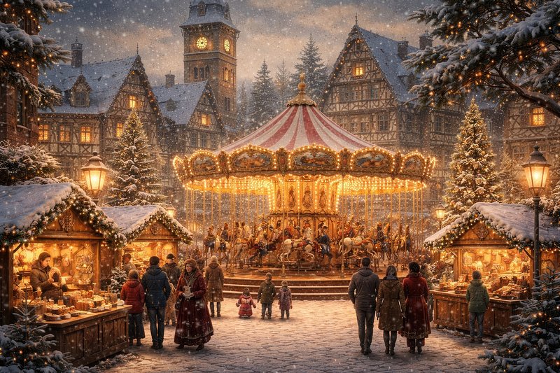 Vintage Christmas Village Lights Images | Free Photos, PNG Stickers ...