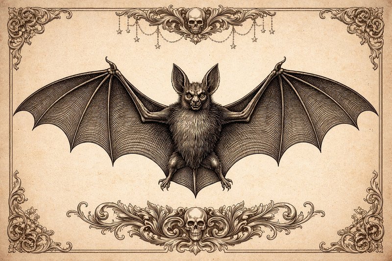 Bats Wallpaper Design Vintage Halloween Images | Free Photos, PNG ...
