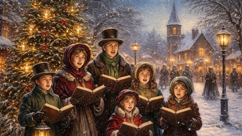 Vintage Christmas Village Lights Illustration Images | Free Photos, PNG ...