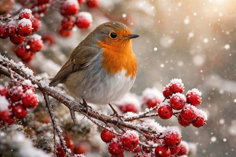 Berries In Snow Winter Background Snowy Holiday Images | Free Photos ...