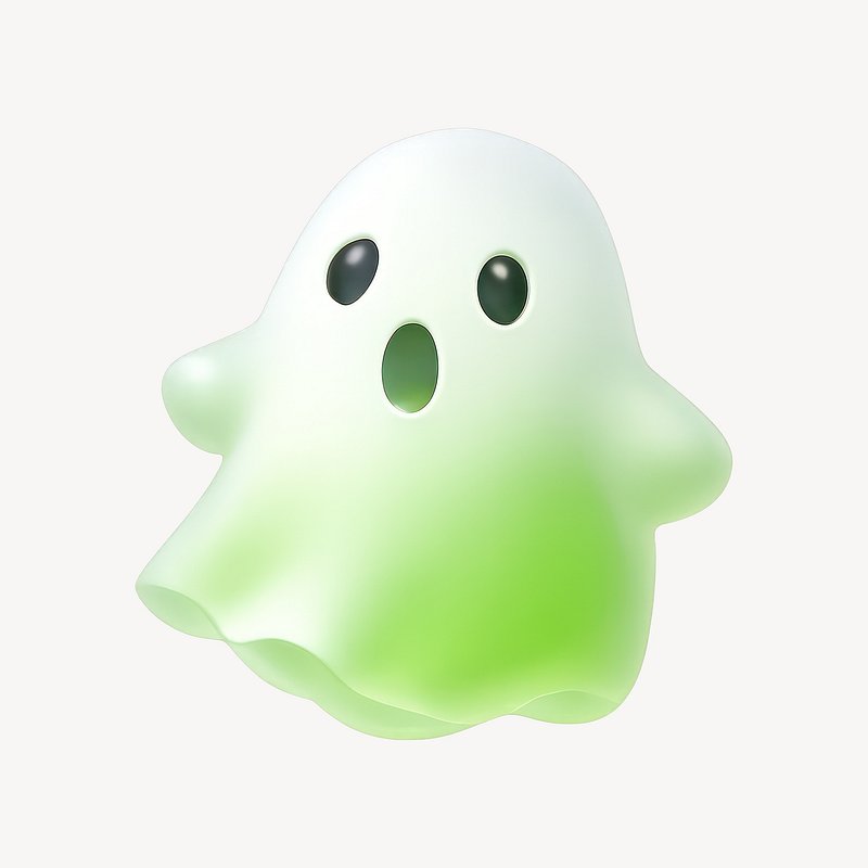 Green Ghost Gradient Design Cartoon Images | Free Photos, PNG Stickers, Wallpapers & Backgrounds ...