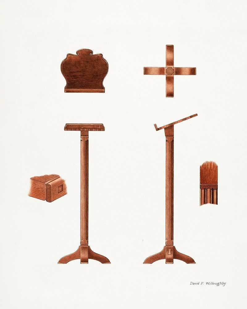 Lectern, Reading Stand (ca.1936) by David | Free Photo Illustration ...