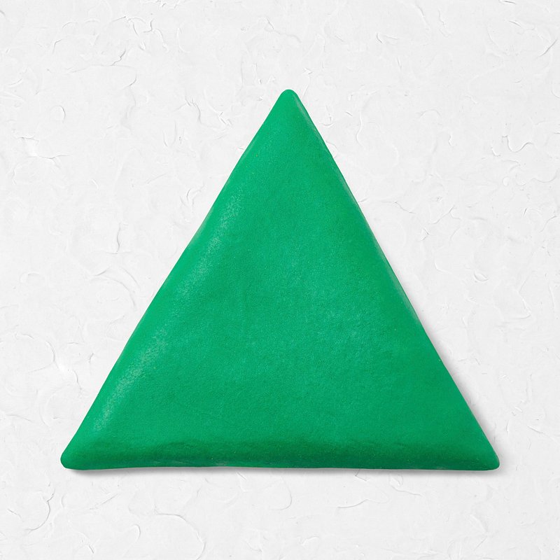 Clay triangle geometric shape green | Free Photo - rawpixel