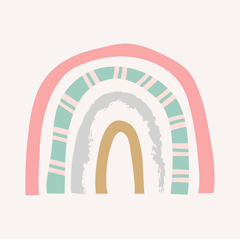 Pastel rainbow in cute doodle | Free PSD - rawpixel