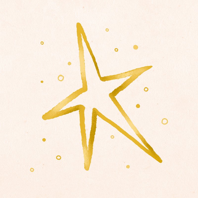 Gold star, hand drawn illustration | Free Photo - rawpixel