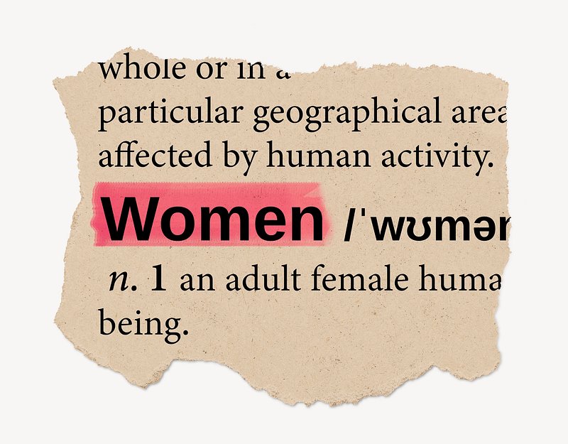 Woman definition, ripped dictionary word, | Free Photo - rawpixel