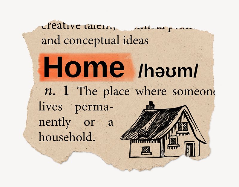 Home definition, vintage ripped dictionary | Free Photo - rawpixel