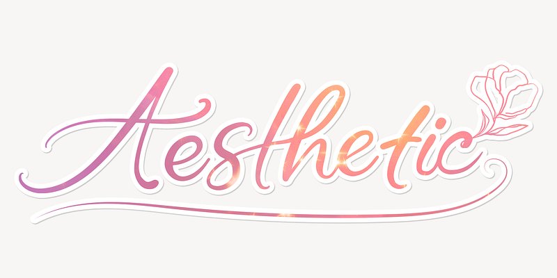 Aesthetic word, gradient pink calligraphy | Free Photo - rawpixel