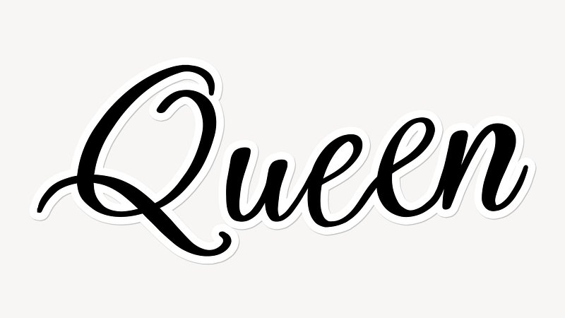Queen word, simple black calligraphy | Free Photo - rawpixel