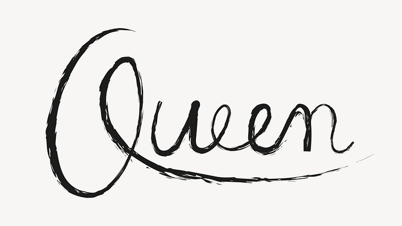 Queen word, handwritten typography | Free Photo - rawpixel