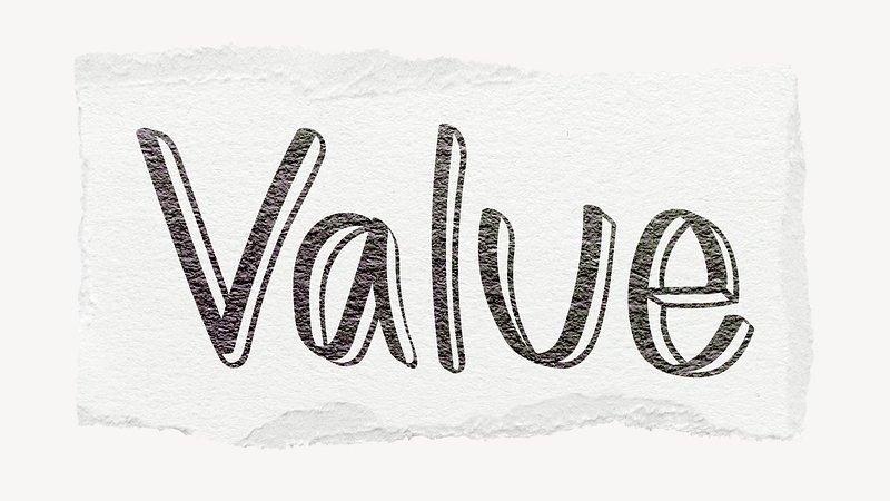 Value word, ripped paper typography | Free PSD - rawpixel