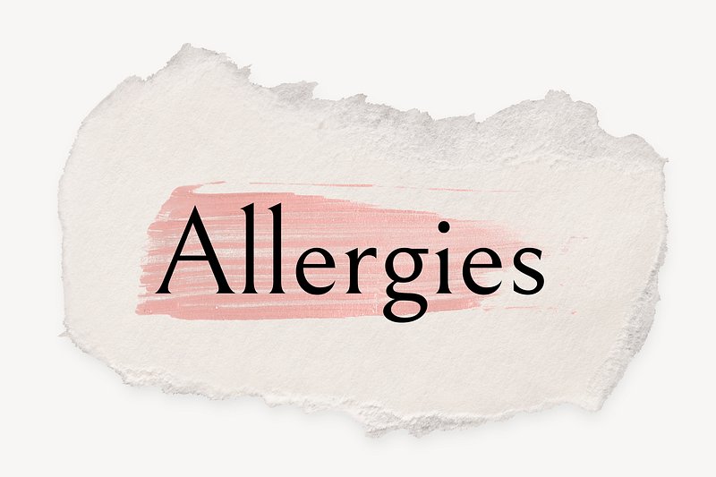 Allergies word, ripped paper, pink | Free Photo - rawpixel