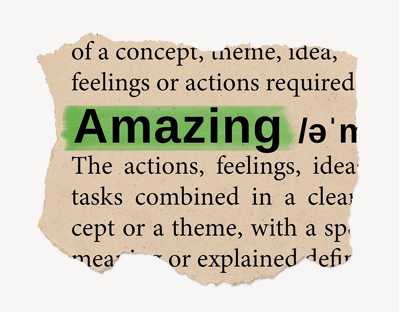 Amazing ripped dictionary, editable word | Premium PSD - rawpixel