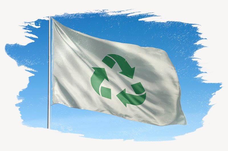 Waving recycle flag, brush stroke, | Free Photo - rawpixel