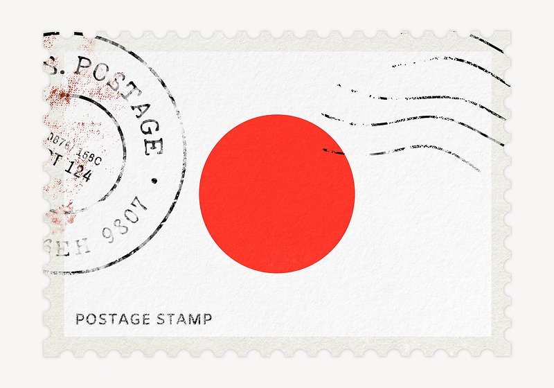 Japan flag clipart, postage stamp | Free Photo - rawpixel