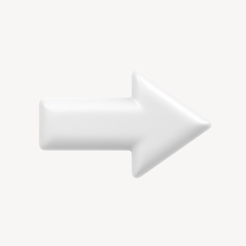 White arrow, business icon, 3D | Free Icons Illustration - rawpixel