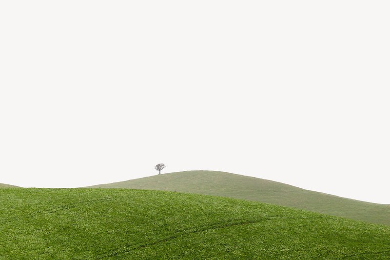 Green hills border collage element, | Premium PSD - rawpixel