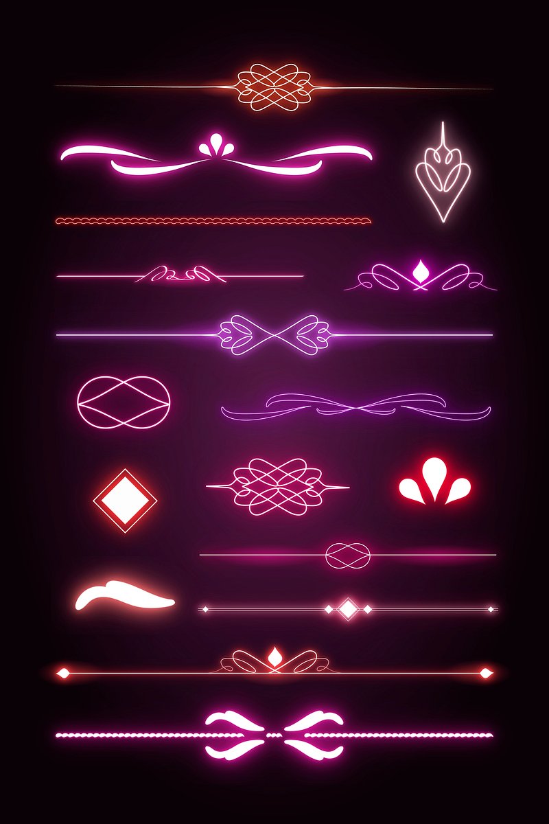 Vintage neon divider element collection | Premium Vector - rawpixel