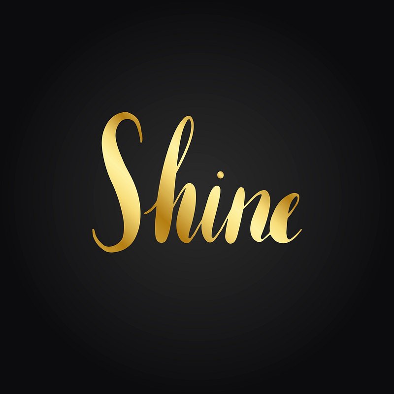 Shine word, gold & black | Premium PSD - rawpixel