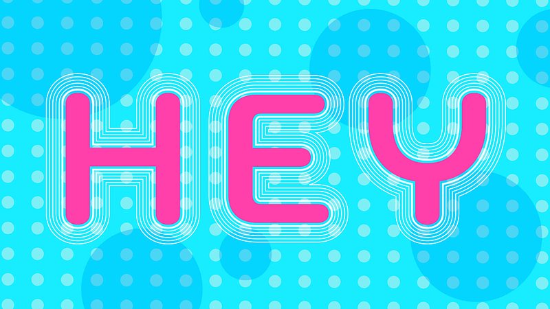 Hey message funky offset typography | Free Photo - rawpixel