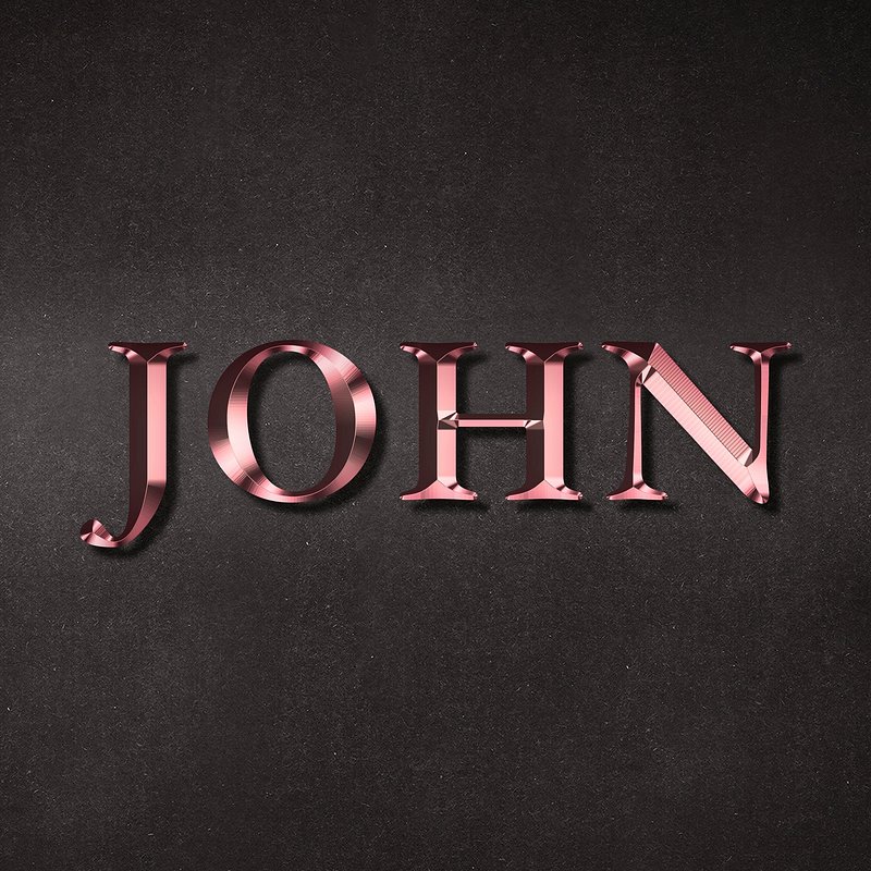 John typography rose gold design | Free Photo - rawpixel