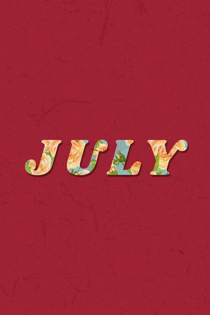 Colorful July month text | Free Photo - rawpixel
